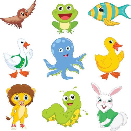 Cartoon animals Royalty Free Vector Image - VectorStock