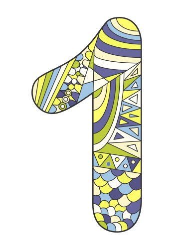 Slime cartoon number 1 figure one Royalty Free Vector Image