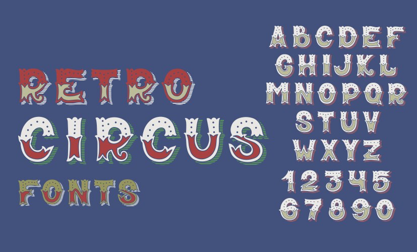 Vintage circus font victorian carnival headline Vector Image
