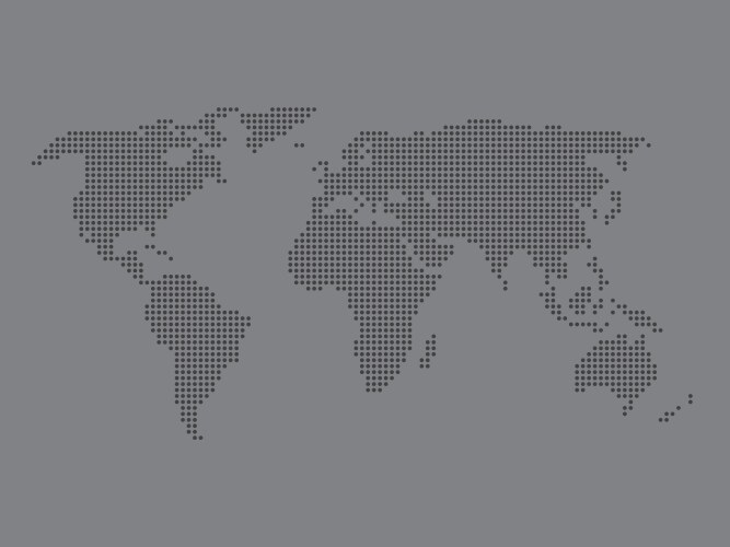 Squire dotted world map design in simple squire Vector Image