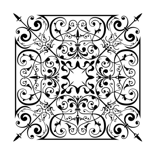 Bold floral arabesque motifs Royalty Free Vector Image