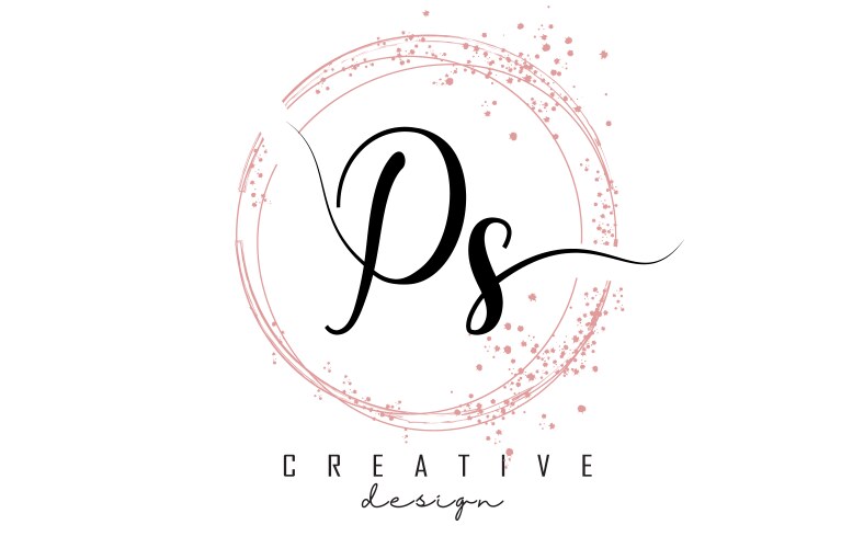 S letter logo design with circle swoosh border Vector Image