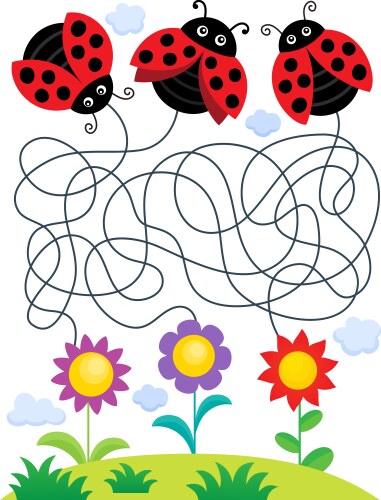 Small parchment with happy ladybugs Royalty Free Vector