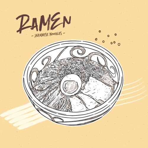 Korean food menu restaurant sketch Royalty Free Vector Image