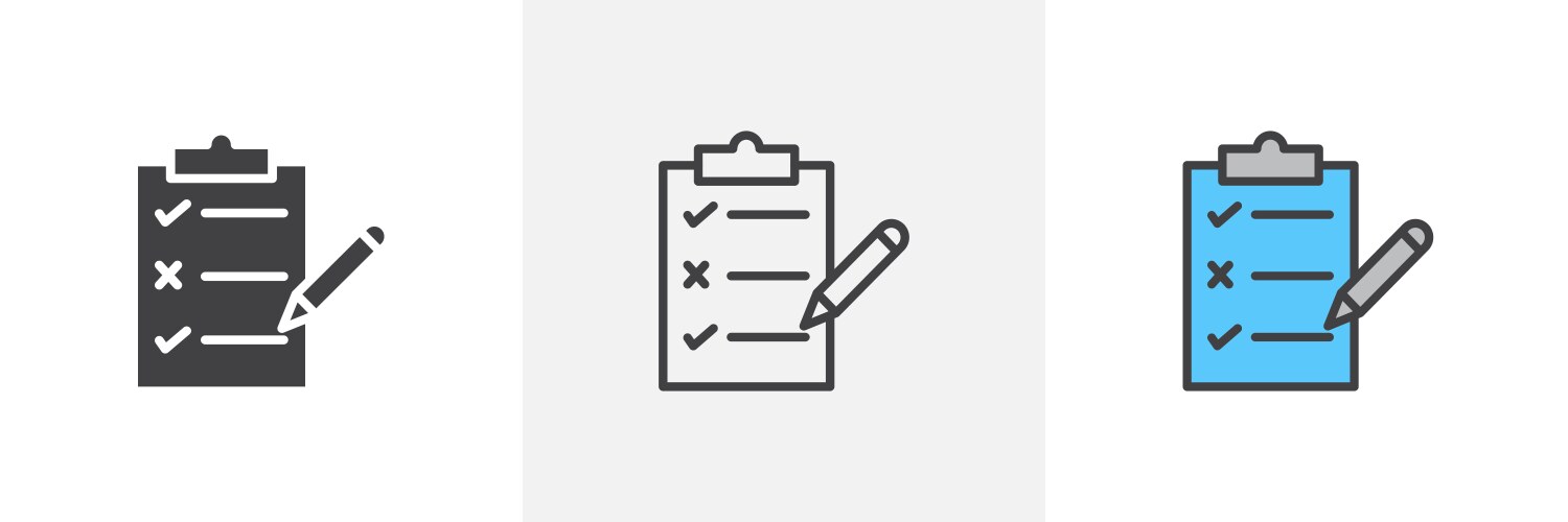 Survey icon set on white background Royalty Free Vector