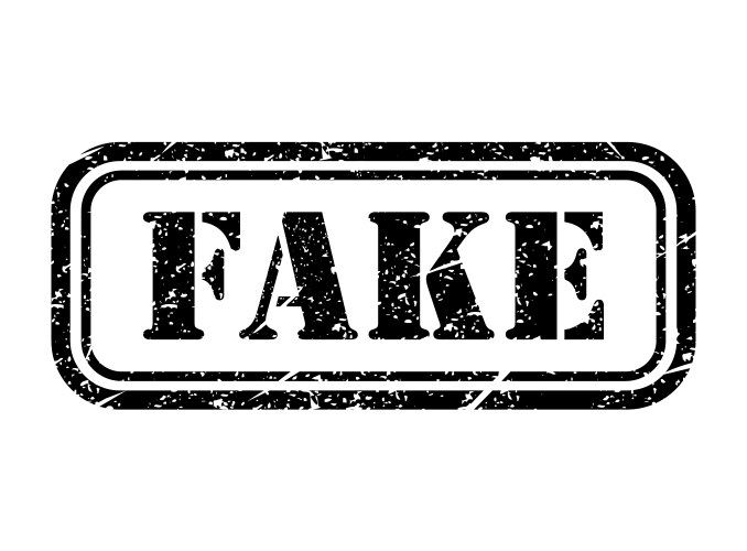 Fake stamp symbol label sticker sign button text Vector Image