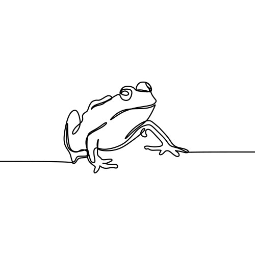 Continuous line drawing of frog future minimalism Vector Image