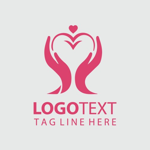 Hand hearth floral logo Royalty Free Vector Image