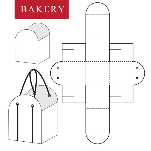 Package template for bakery food or other items Vector Image