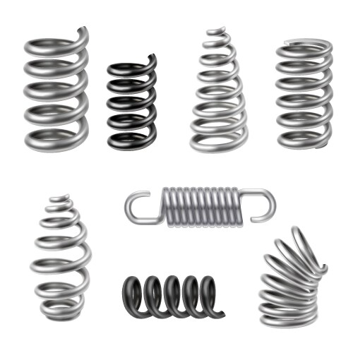 Metal spring set Royalty Free Vector Image - VectorStock