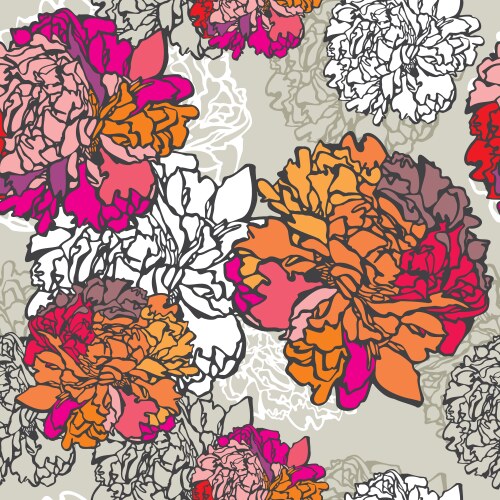 Seamless pattern with flowers Royalty Free Vector Image