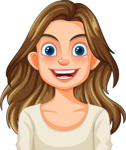Smiling woman with blue eyes and brown hair Vector Image Smiling woman with blue eyes and brown hair Vector Image