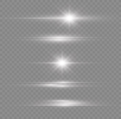 White glowing rays sparkle horizontal light line Vector Image