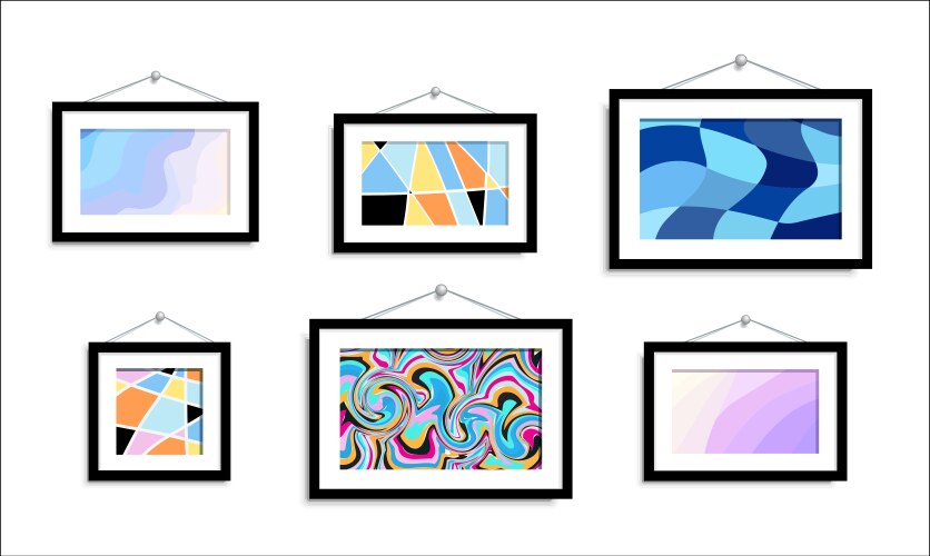 Abstract paintings hang on wall art Royalty Free Vector
