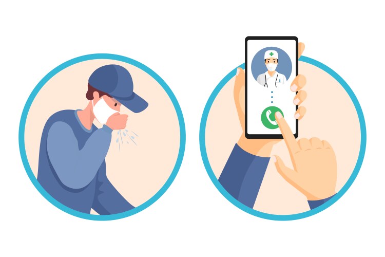 Smiling doctor with stethoscope waving hand Vector Image