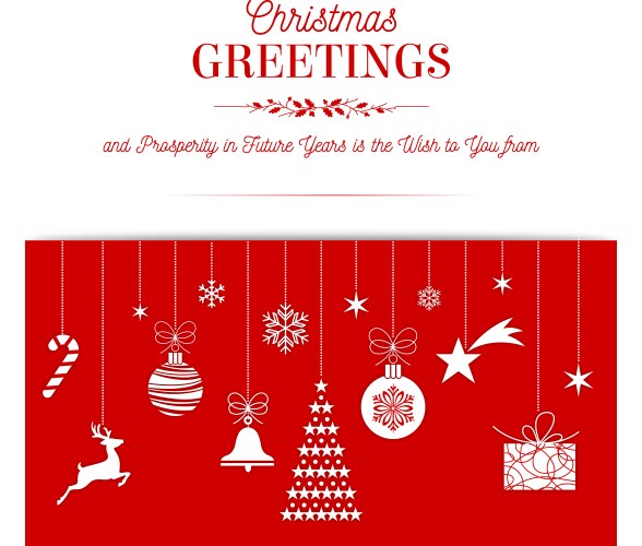 Christmas and new year background with red Vector Image