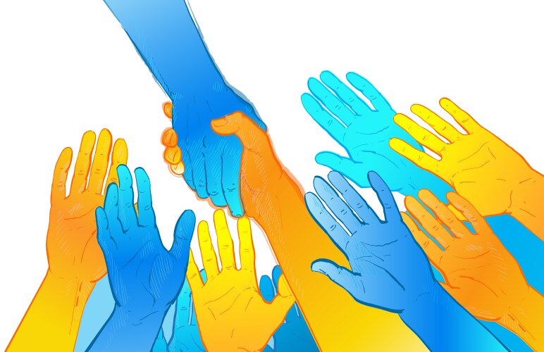 Hand concept gesture sign of help Royalty Free Vector Image