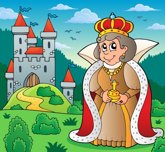 Happy queen Royalty Free Vector Image - VectorStock
