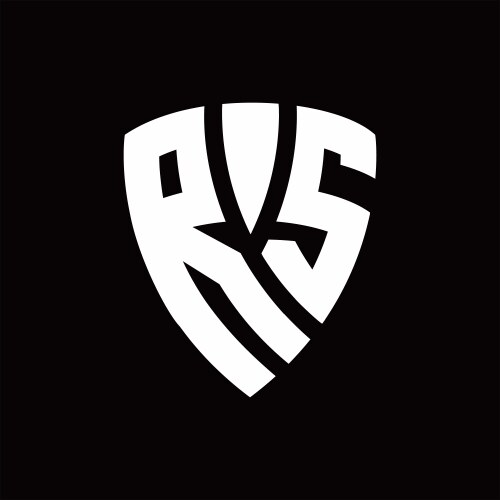 Rs logo monogram with wings arrow around design Vector Image