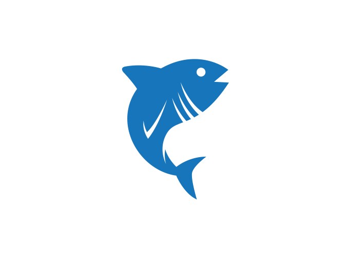 Bass fish icon isolated on white background logo Vector Image