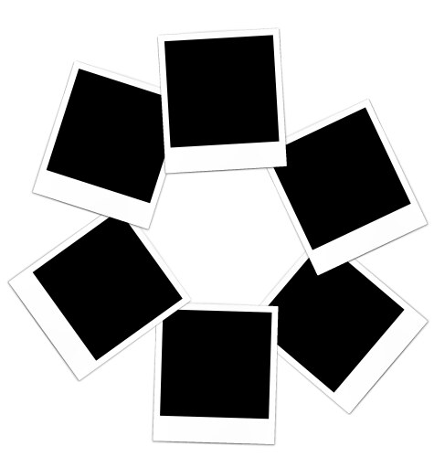 Set photo frame creative shape moon Royalty Free Vector