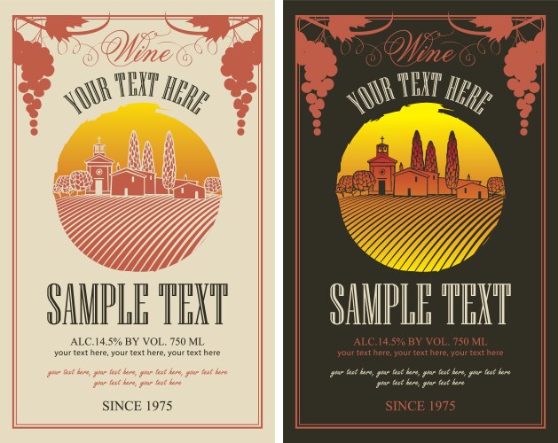Wine labels Royalty Free Vector Image - VectorStock