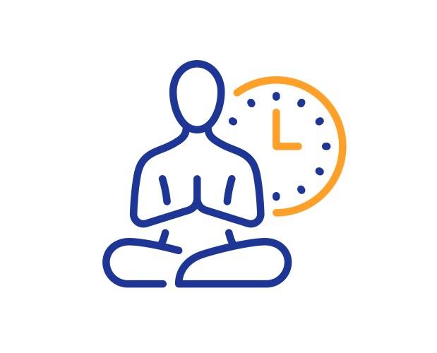 Yoga line icon meditation pose sign icons Vector Image
