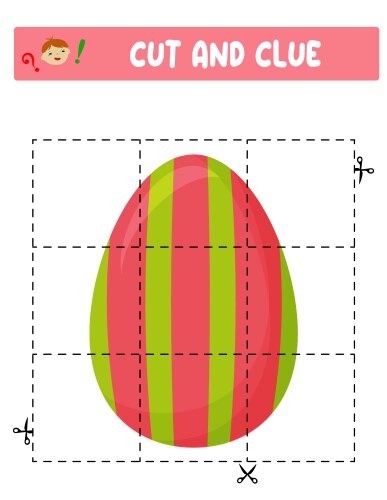 Cut and glue easter eggs educational game Vector Image