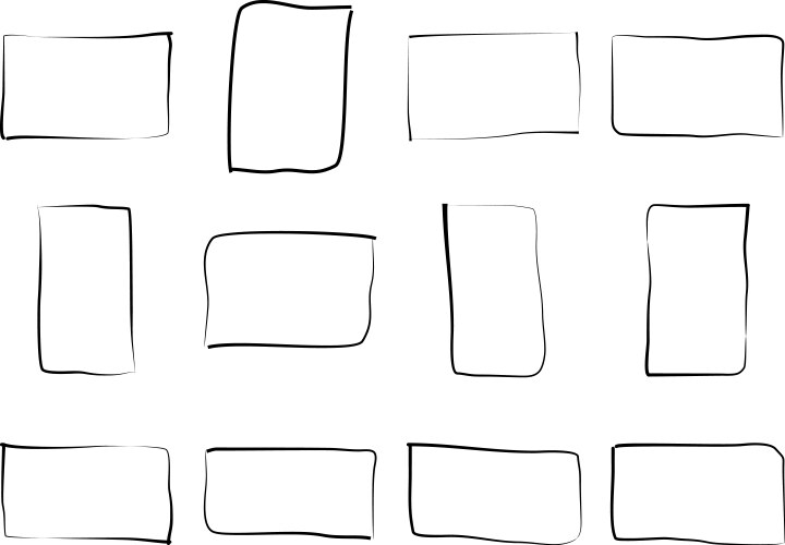 Hand drawn frame square double thin line Vector Image