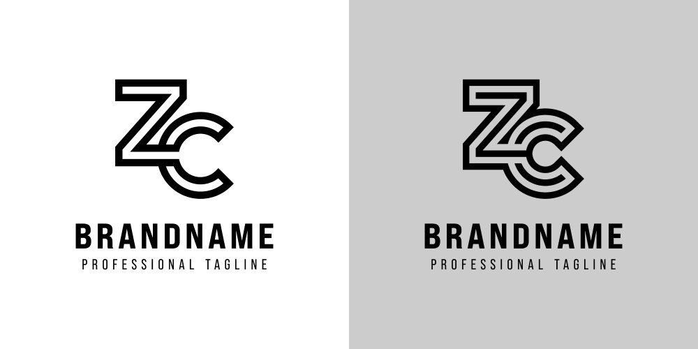 Letters cz and zc infinity logo suitable Vector Image