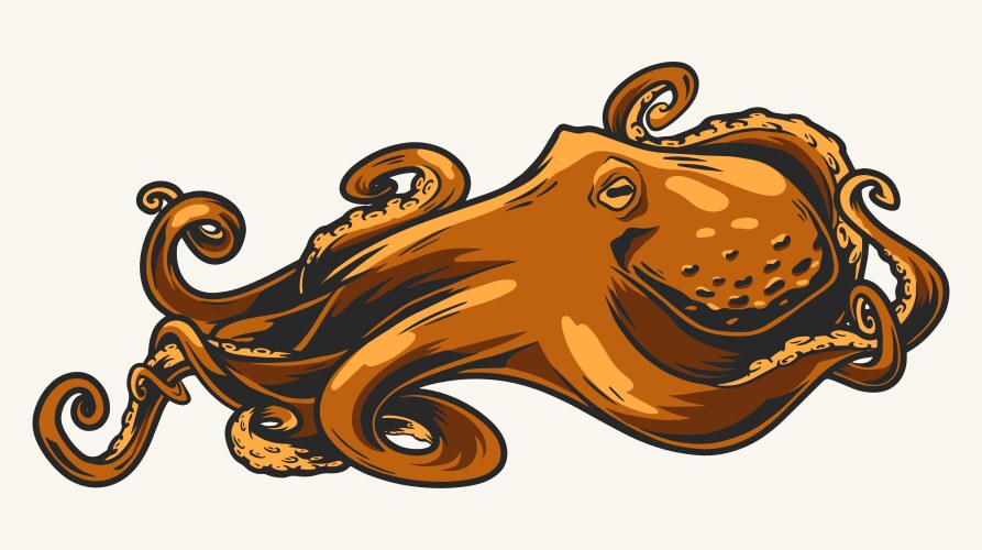 Octopus wrapped around Royalty Free Vector Image