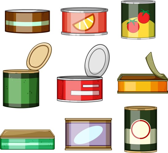 Container tin can cartoon Royalty Free Vector Image