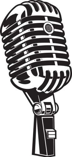 Antique acoustics vintage microphone symbol Vector Image