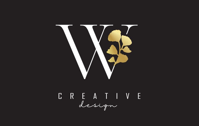 Letter w beauty women face logo design Royalty Free Vector