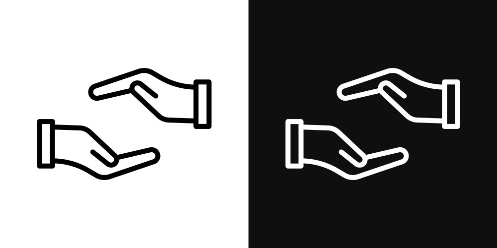 Forgiveness icon set giving promise hands symbol Vector Image
