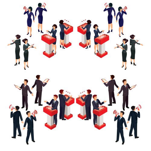 Crowded isometric people numbers Royalty Free Vector Image