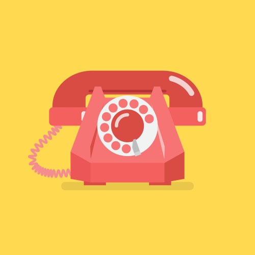 Vintage red phone with buttons dial ring Vector Image