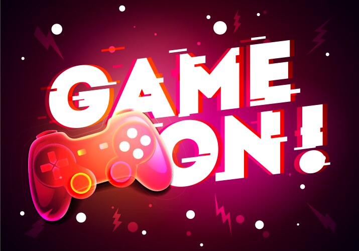 Young gamer playing video game on a screen Vector Image