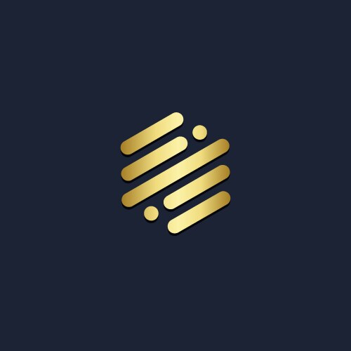 Round connect technology gold logo Royalty Free Vector Image