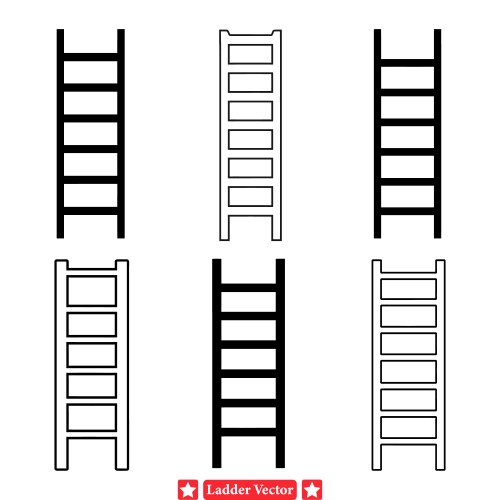 Person climbing the ladder cartoon stick figure Vector Image