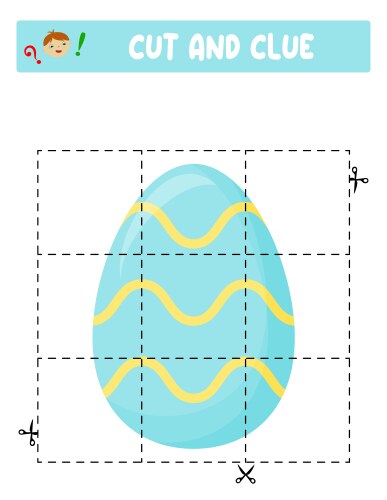 Cut and glue easter eggs educational game Vector Image