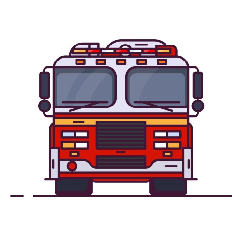 Front view of fire engine Royalty Free Vector Image