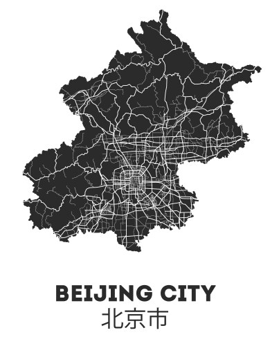 Beijing city street map Royalty Free Vector Image