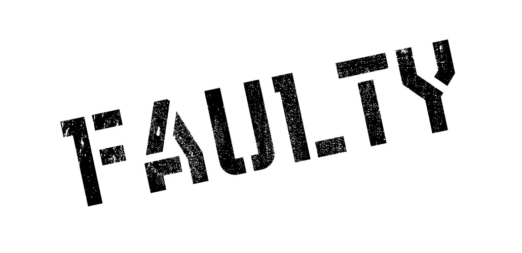 Faulty goods rubber stamp Royalty Free Vector Image