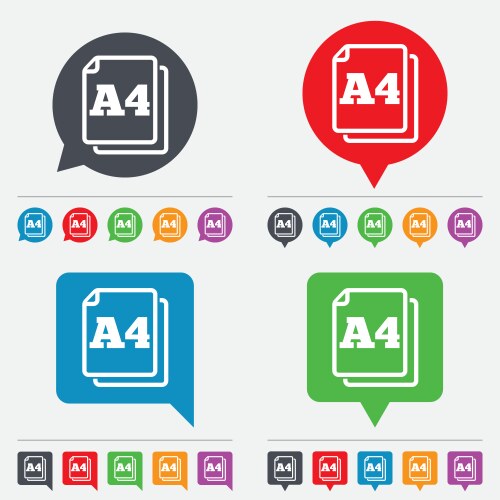 Paper size a4 standard icon document symbol Vector Image