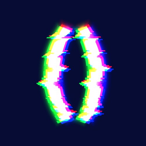 Realistic glitch font character question mark Vector Image