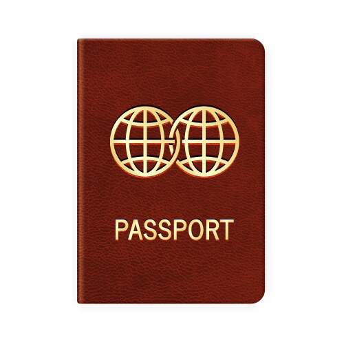 3d passport with two globes travel concept Vector Image