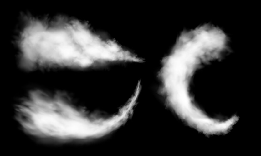 White smog effect steam powder explosion set Vector Image