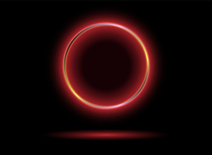 Red neon circle set isolated on black background Vector Image