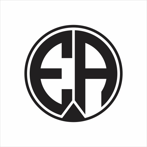 Am logo monogram circle with piece ribbon style Vector Image